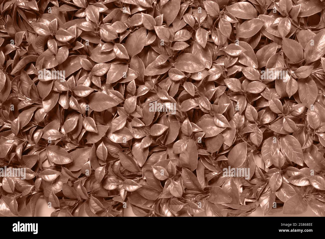 Beautiful leaves, toned in mocha mousse shade. Color of 2025 year Stock ...