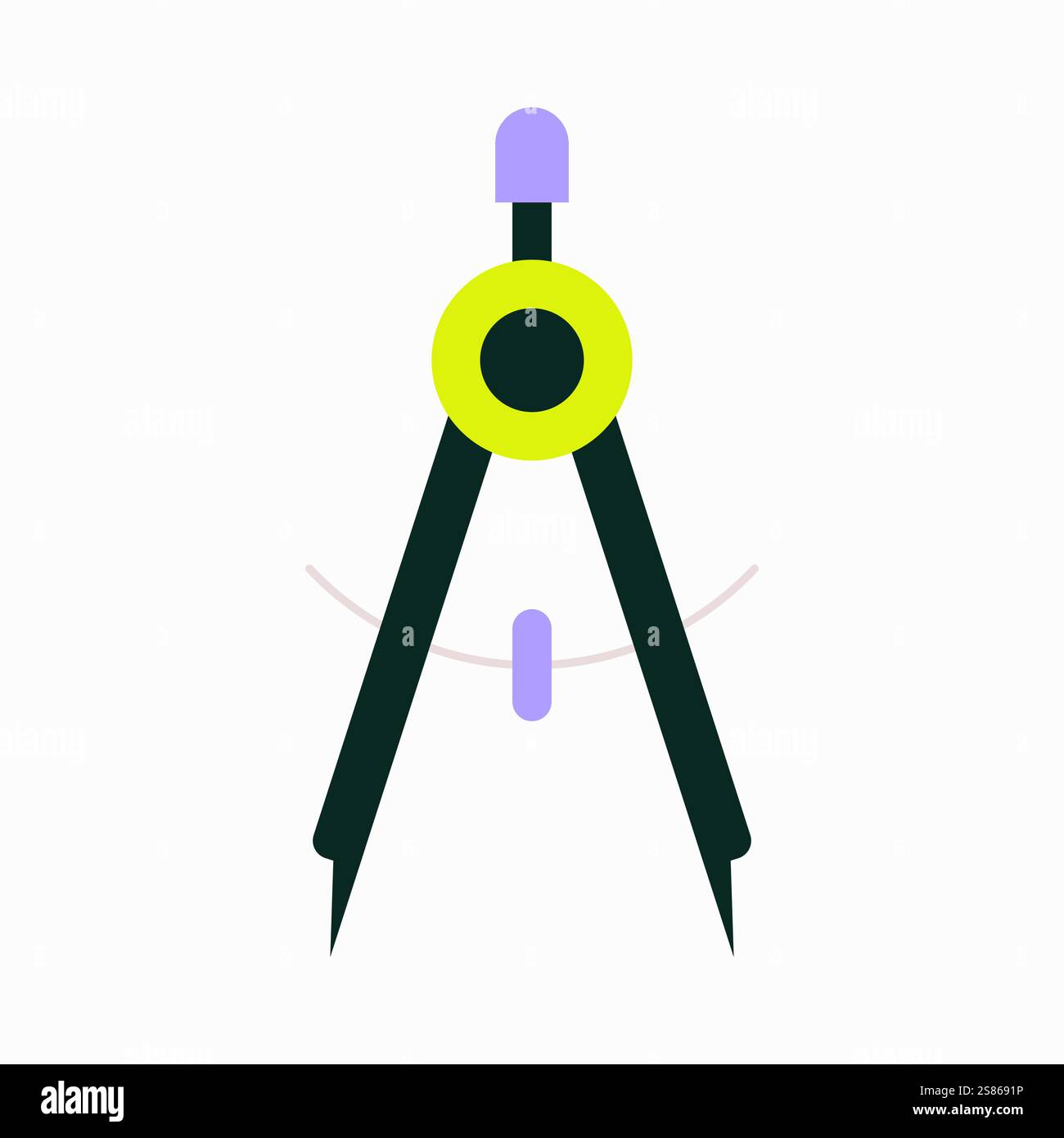 Compass Tool For Geometry And Design In Flat Vector Illustration ...