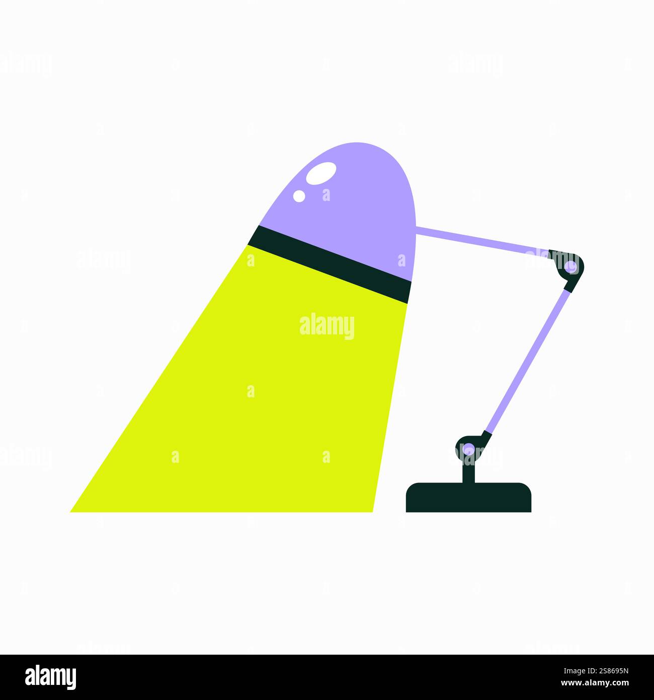 Desk Lamp Illuminating Light In Flat Vector Illustration Symbolizing ...