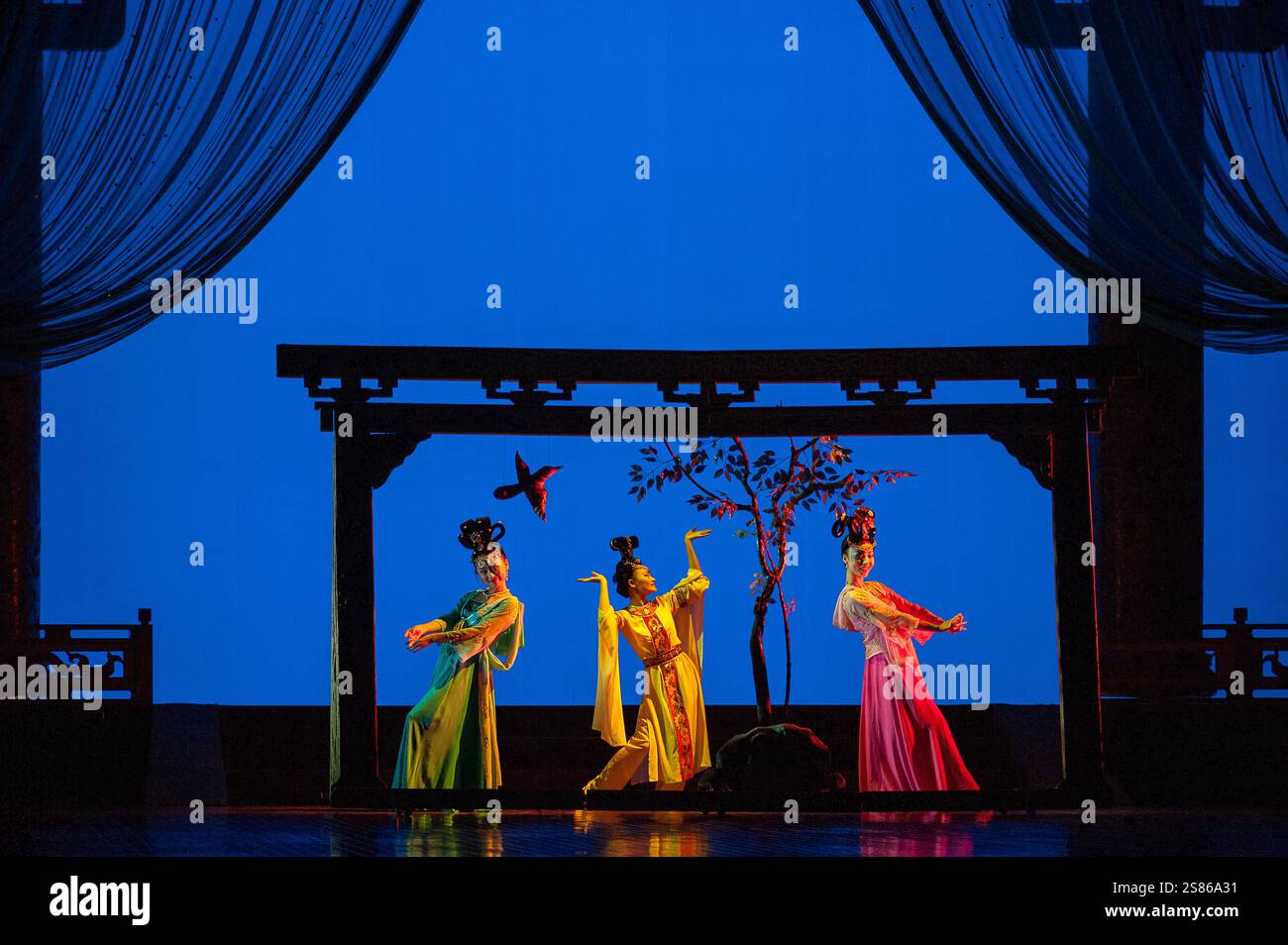 The famous Tang Dynasty Music and Dance Show in Xian, China Stock Photo ...