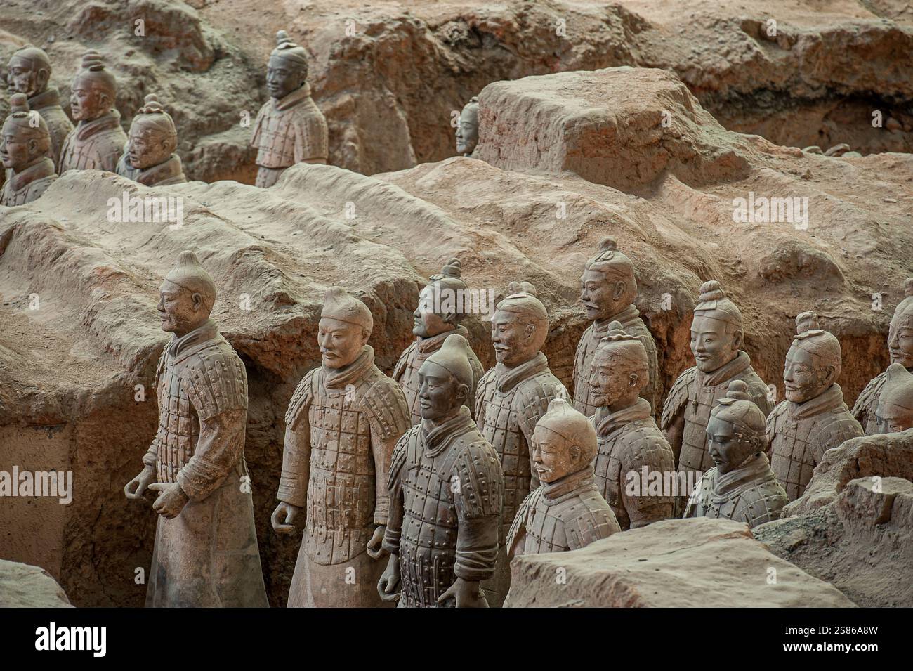 The Terracotta Army consists of 8000 soldiers, 130 chariots with 520 horses and 150 cavalry ...
