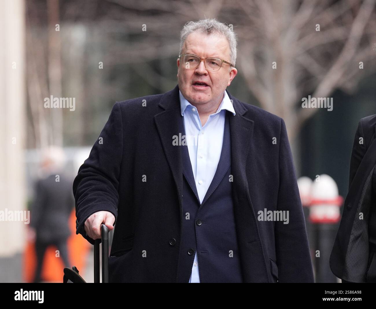 Lord Tom Watson arrives at the Rolls Building in London. The Duke of ...