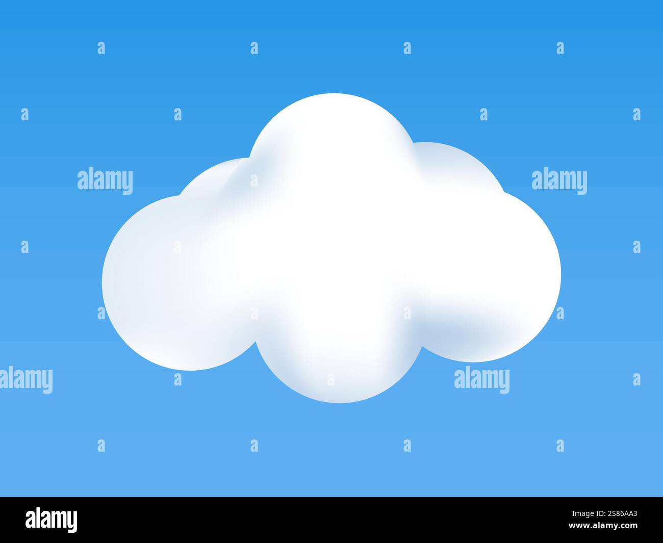 White colour cloud shining in Blue sky background. Cloud icon, cloud ...