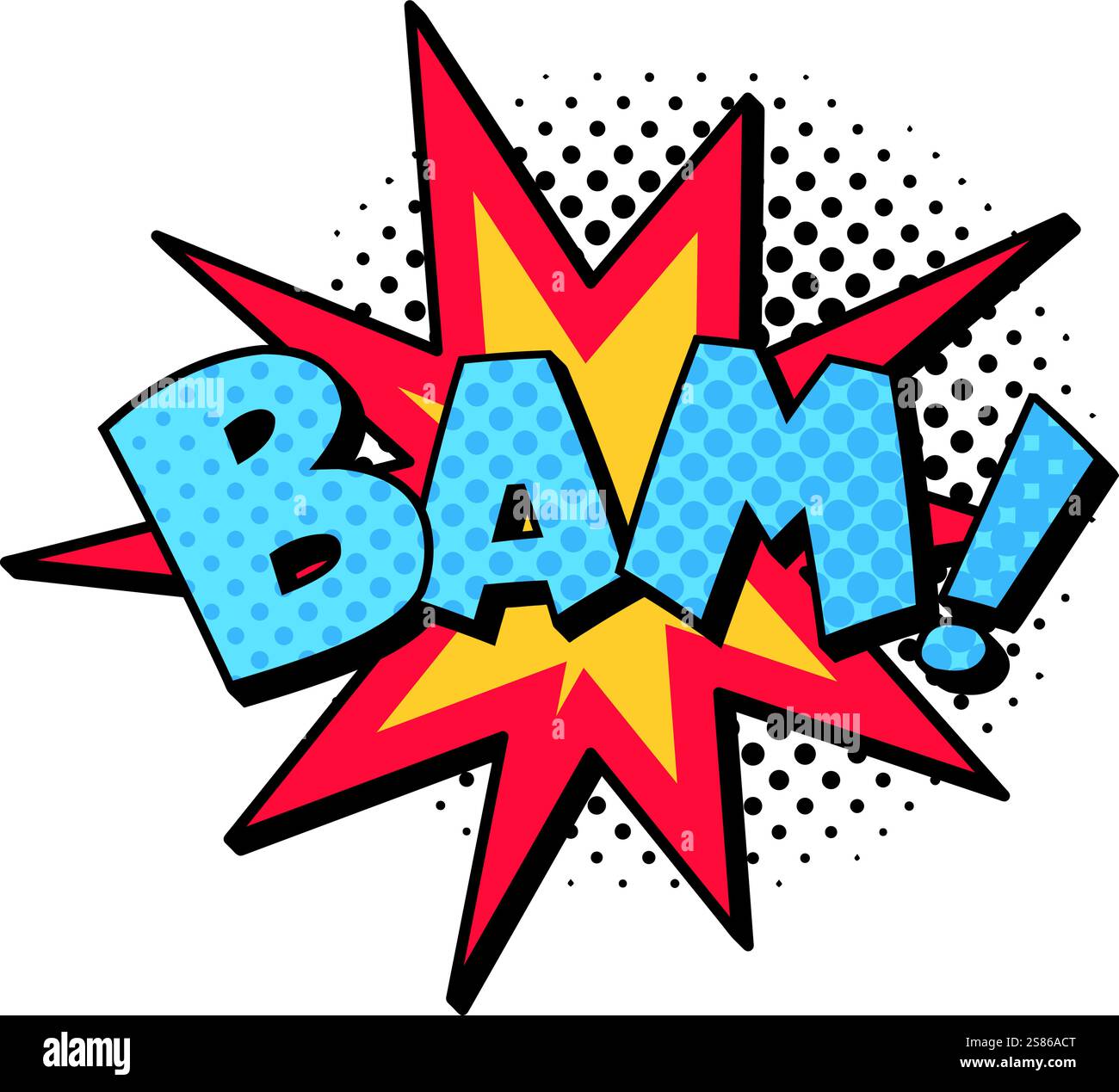 Bam comic explosion bursting with energy, featuring a star shape and ...