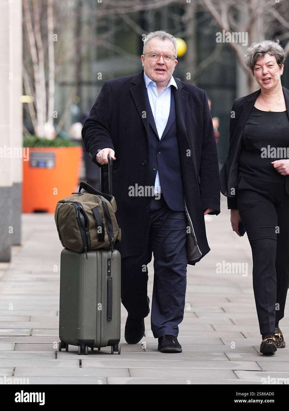 Lord Tom Watson arrives at the Rolls Building in London. The Duke of ...