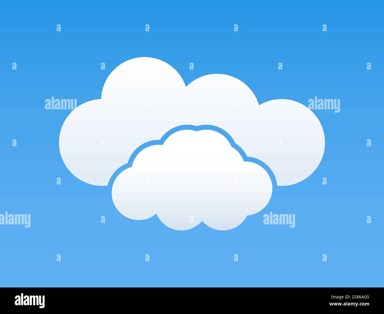 White colour cloud shining in Blue sky background. Cloud icon, cloud ...