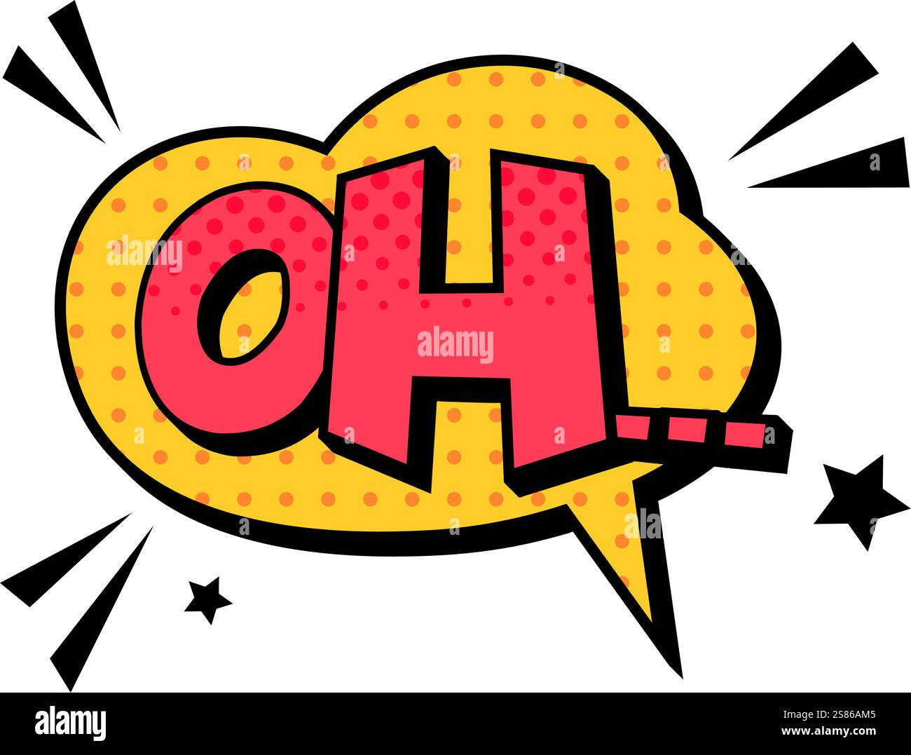 Colorful comic book style expression oh appearing inside speech bubble ...