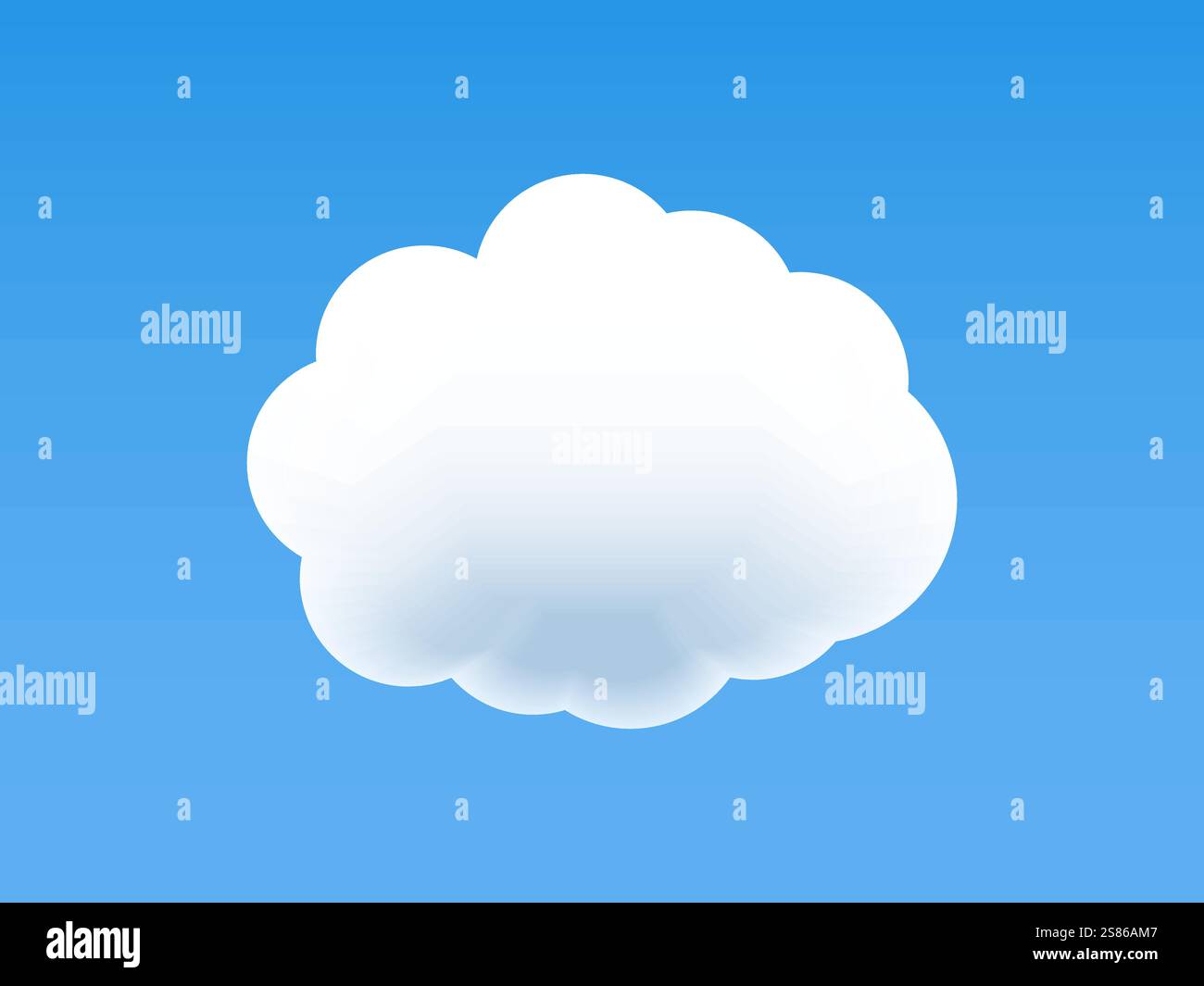 White colour cloud shining in Blue sky background. Cloud icon, cloud ...