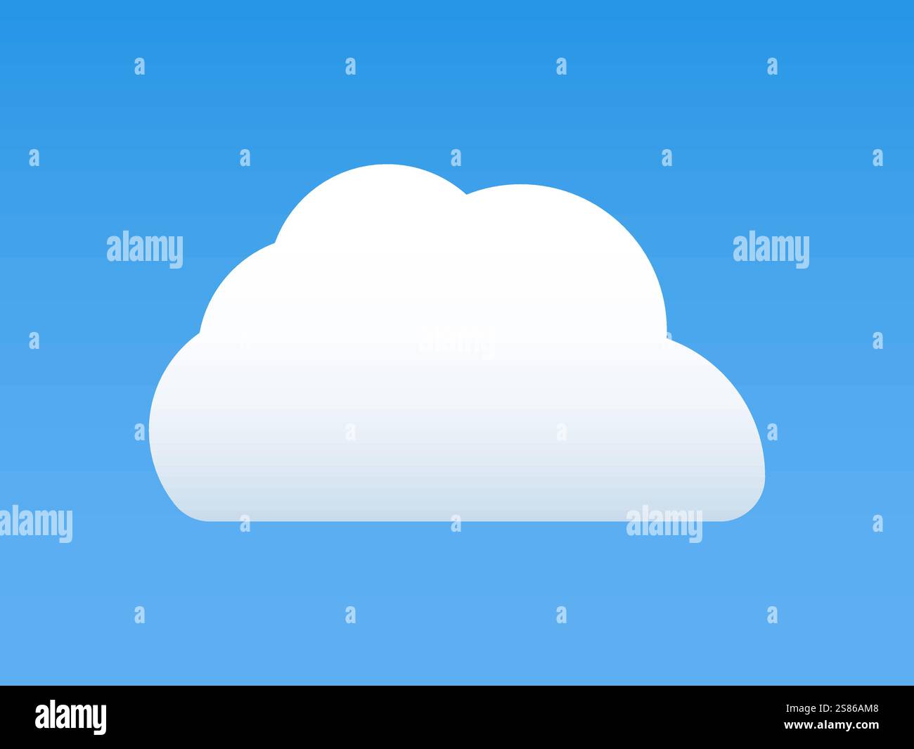 White colour cloud shining in Blue sky background. Cloud icon, cloud ...