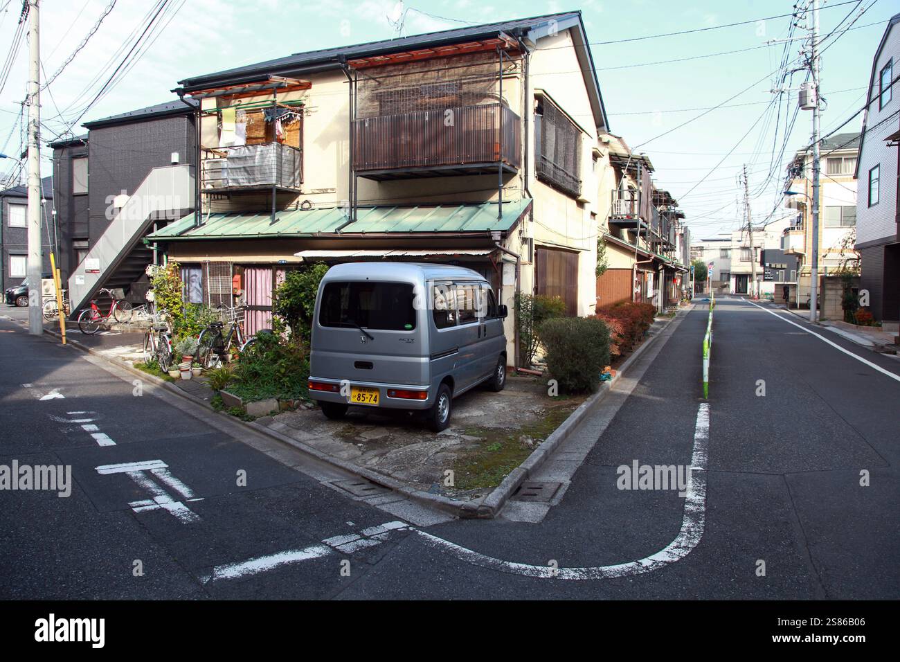 Streets and buildings in a Akabane residential neighbourhood in Kita ...