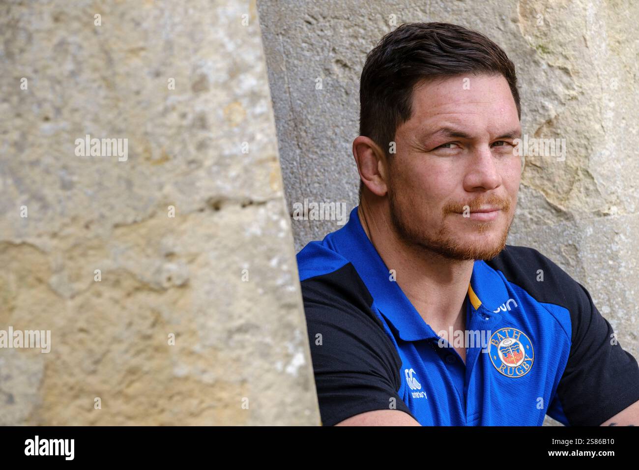 Shot in 2020. Portrait of Bath Rugby club Flanker, Francois Louw at ...