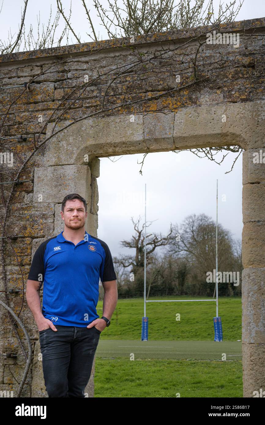 Shot in 2020. Portrait of Bath Rugby club Flanker, Francois Louw at ...