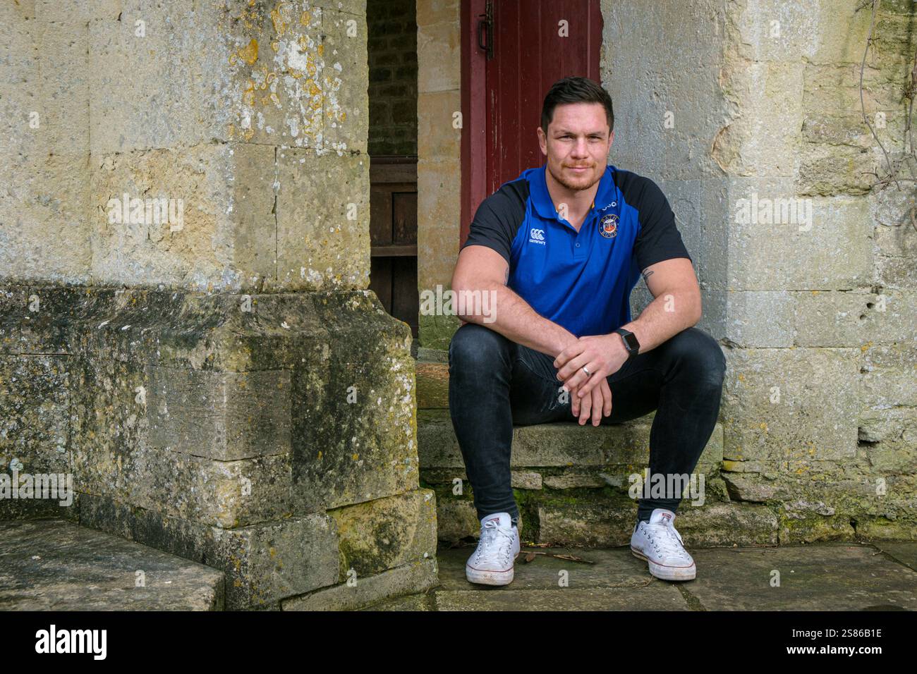 Shot in 2020. Portrait of Bath Rugby club Flanker, Francois Louw at ...