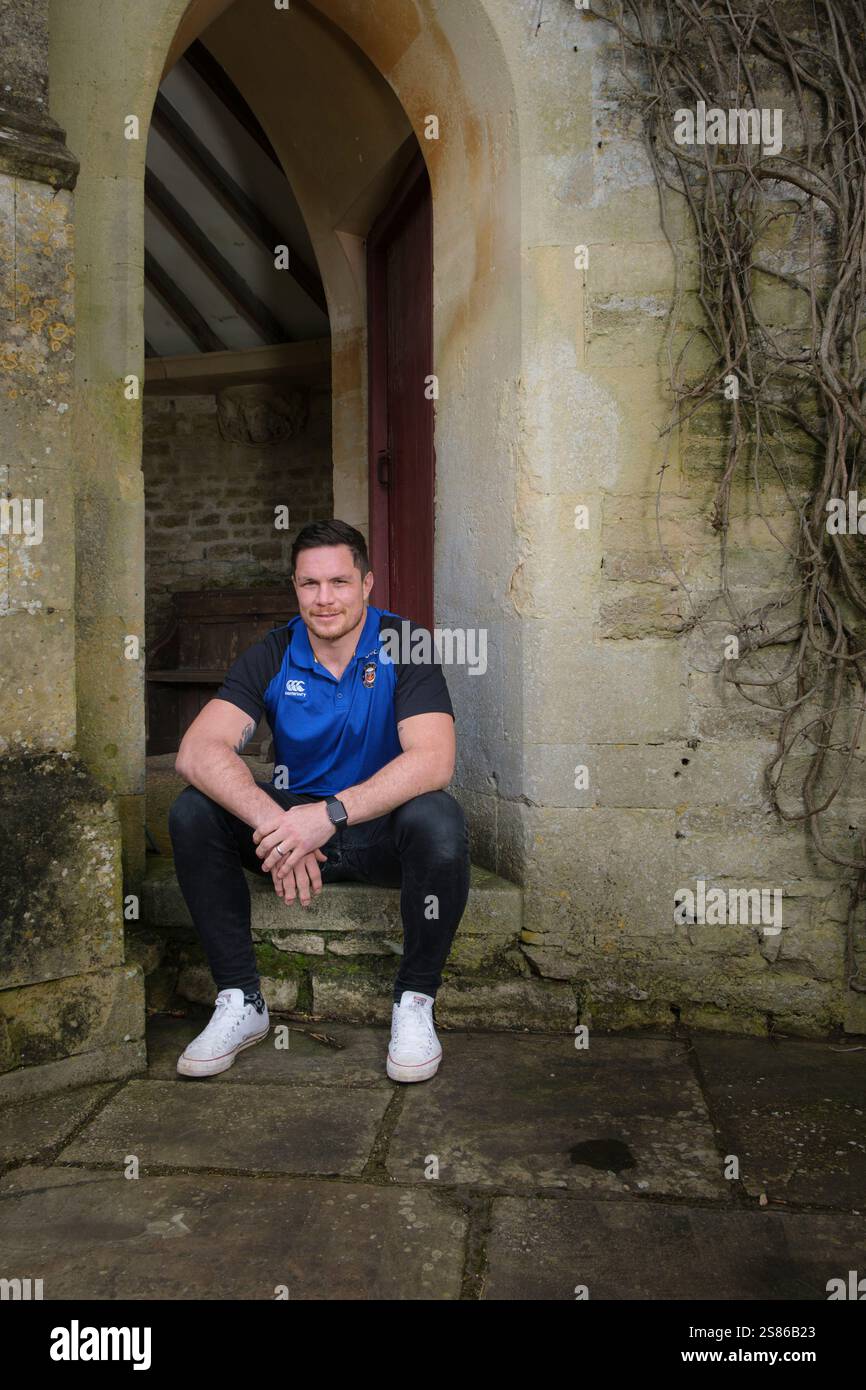Shot in 2020. Portrait of Bath Rugby club Flanker, Francois Louw at ...