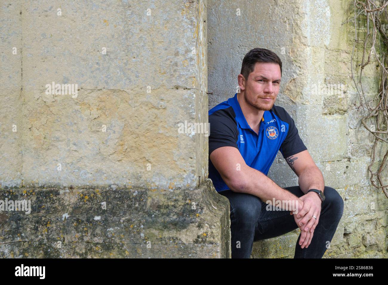 Shot in 2020. Portrait of Bath Rugby club Flanker, Francois Louw at ...