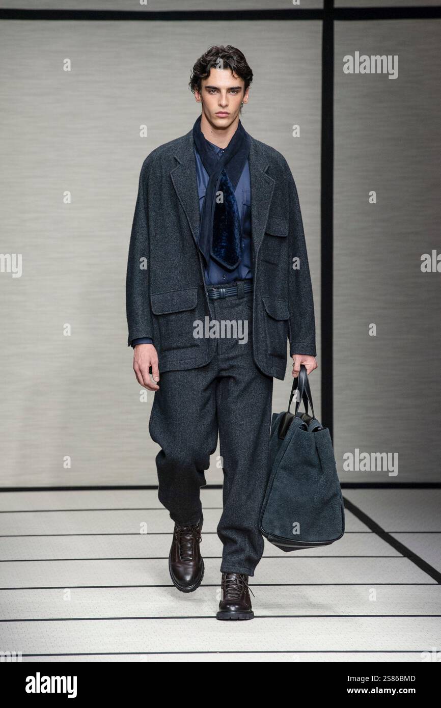 Francesco Cicerchia Milan Fashion Week - Men F/W 2025-26 Giorgio Armani ...