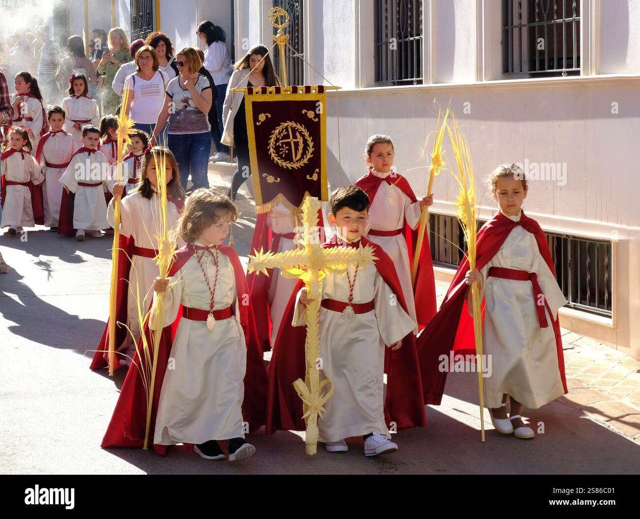 Traditonal Palm Sunday procession for children at the beginning of ...
