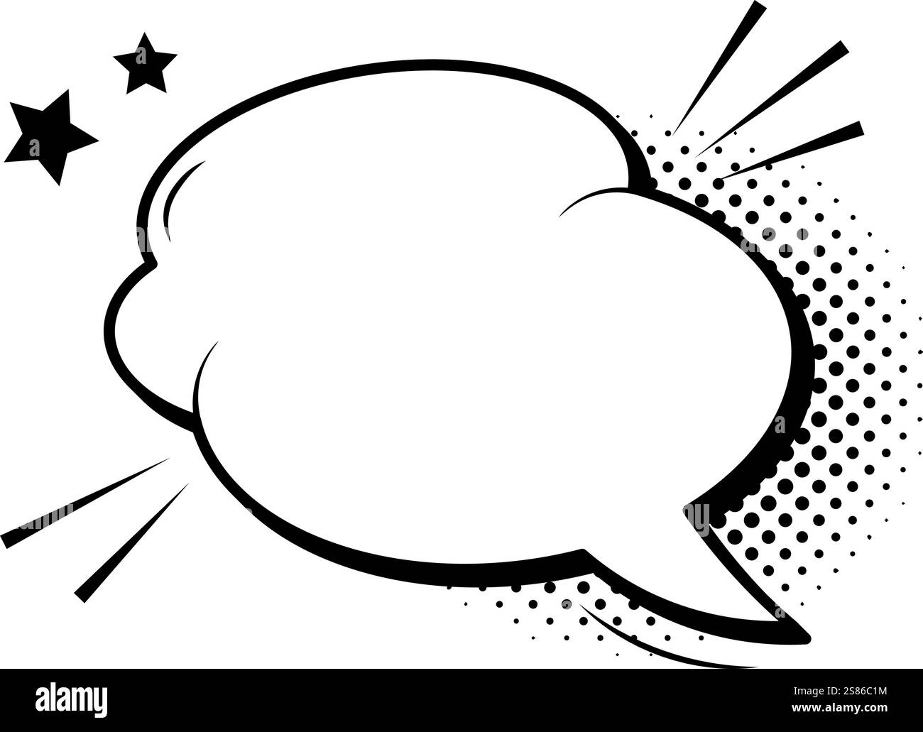 Cartoon comic style exploding speech bubble featuring stars and a ...