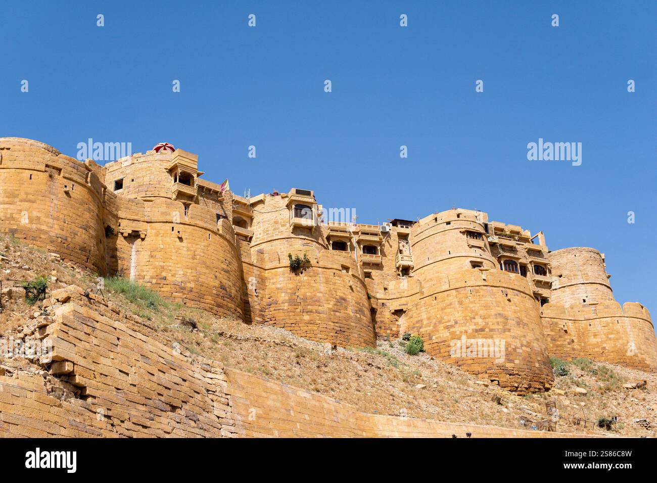 Panoramic view over Jaisalmer Fort - oldest fortification in Rajasthan ...