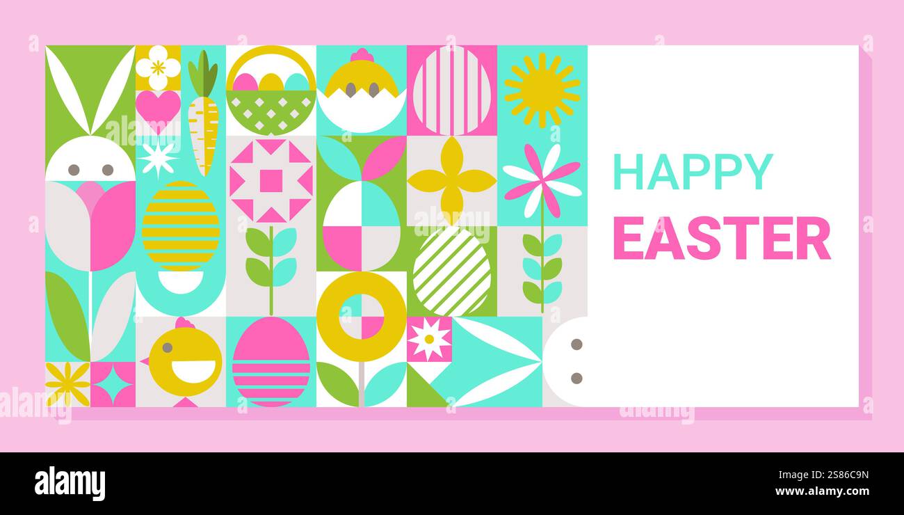Happy easter banner trendy Stock Vector Images - Alamy