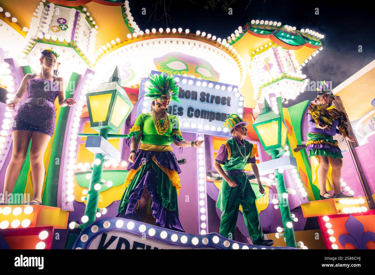 Glastonbury Carnival: Colourful Bright Carnival Float With Dancers ...