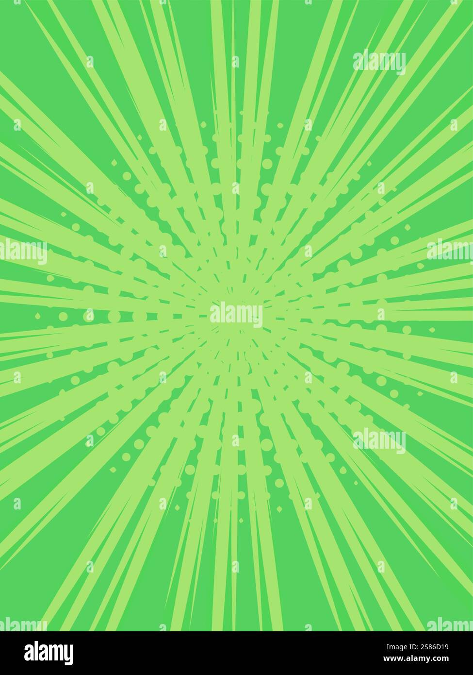 Vibrant green comic book cartoon background featuring radiating speed ...