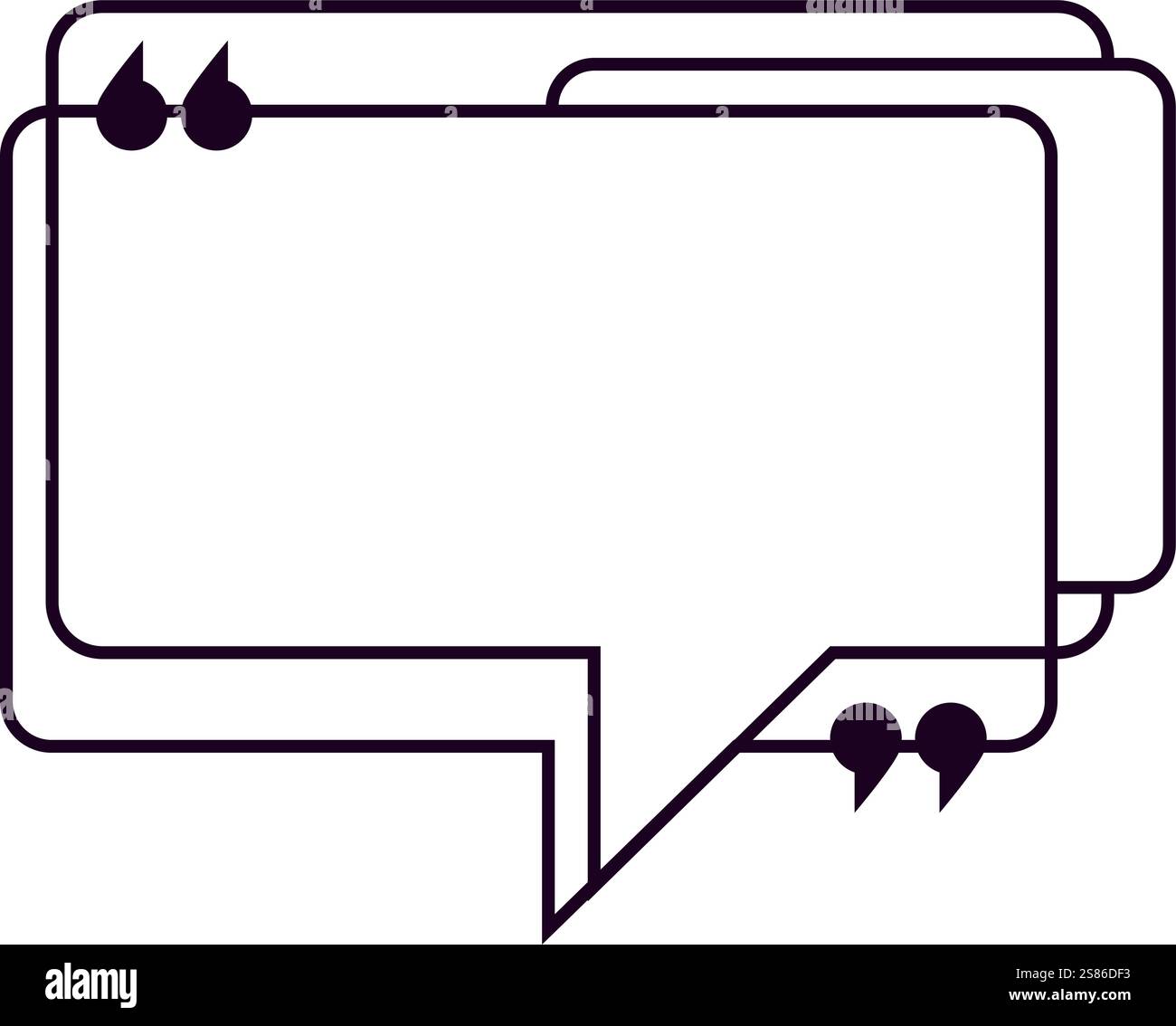 Empty speech bubble with quotation marks is ready to be filled with ...