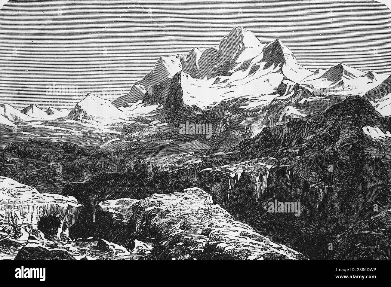 Mount Gauri Sankar or Gaurishankar (7134 m) in the Nepal Himalayas ...