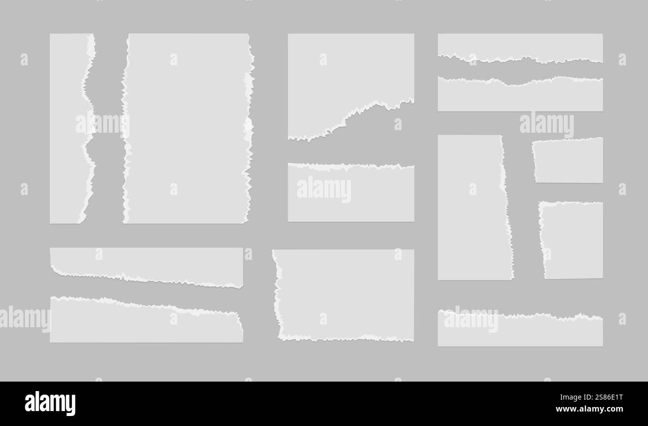 Torn pieces of paper, set of different pieces of paper. Vector Stock ...