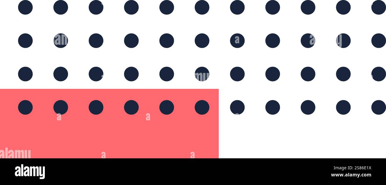 Coral and white background featuring a regular arrangement of dark blue ...