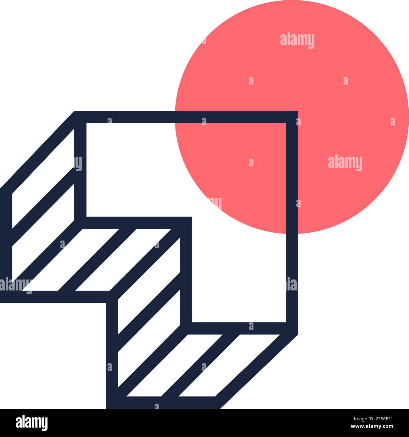 Geometric pattern creating an optical illusion with bold lines and ...