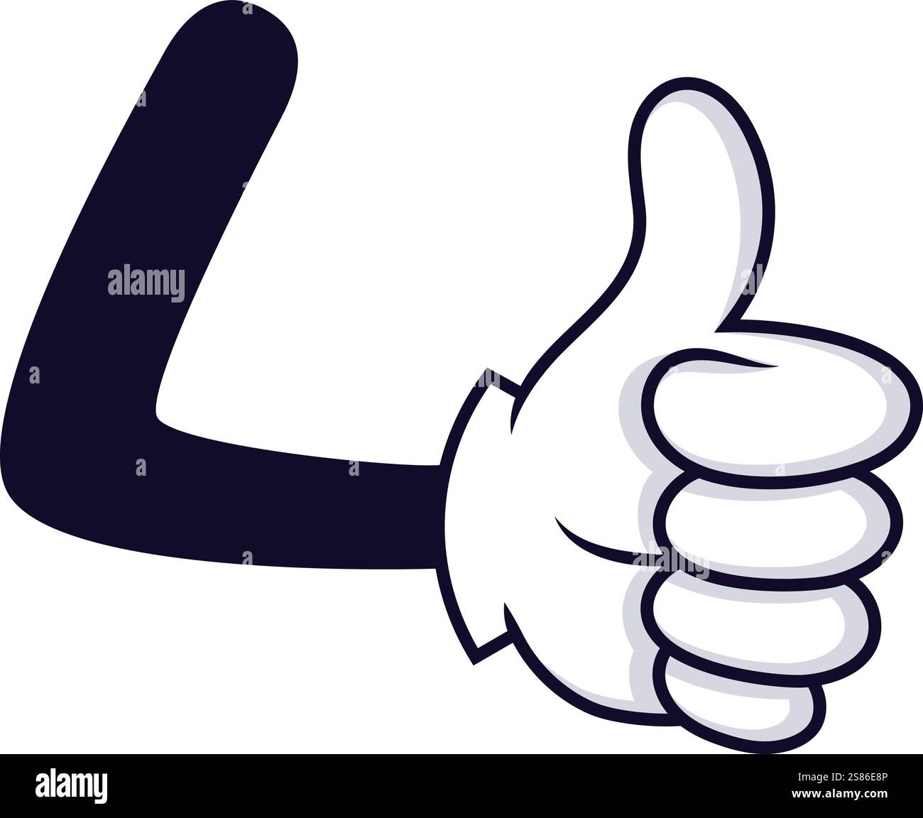 Cartoon hand giving thumbs up, expressing positivity, agreement, or ...