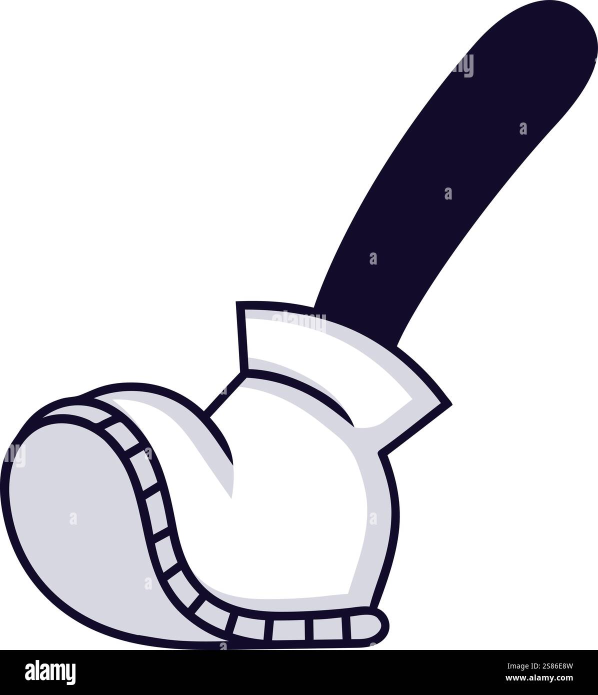 Cartoon foot clad in a white boot stepping forward against a clean ...