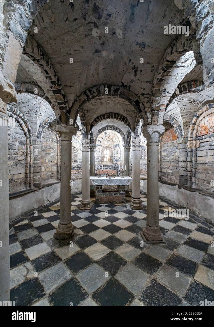 Crypt, Church of Santo Stefano, Lenno, Lake Como, Lago di Como, Italy ...
