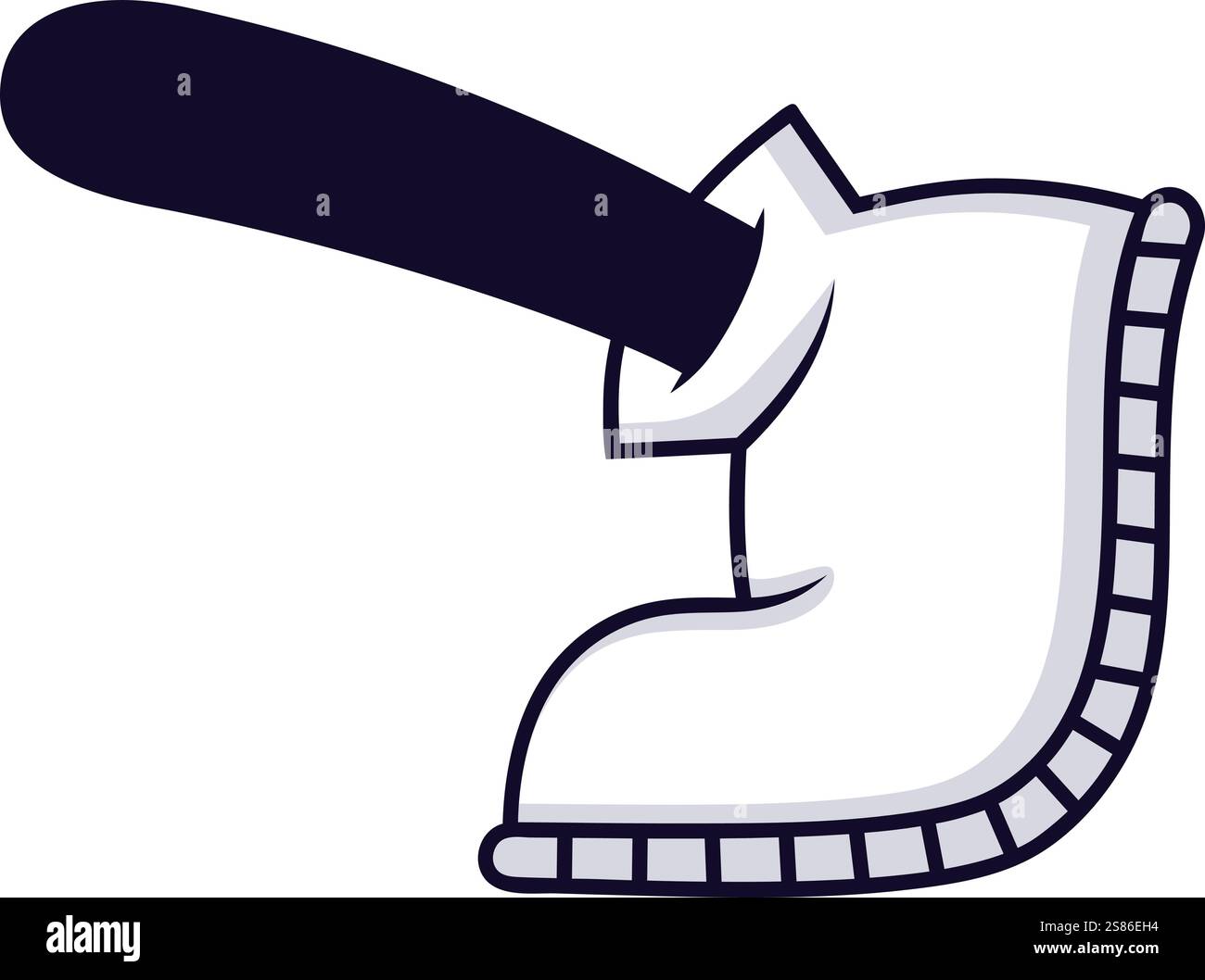 Cartoon axe with a dark handle and white blade slicing through the air ...