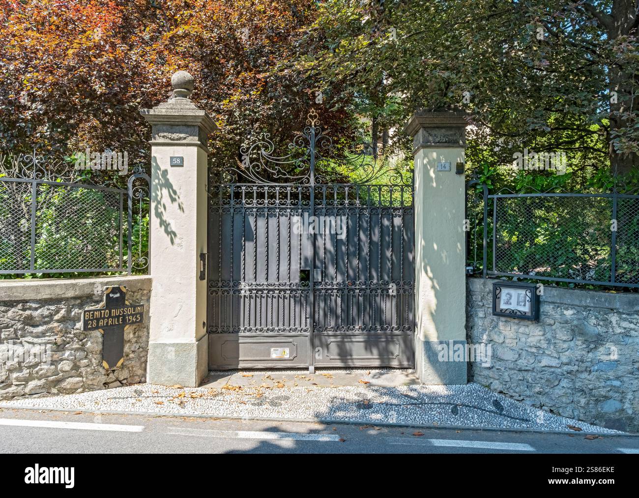 Place of the execution of Benito Mussolini in Tremezzo, Lake Como, Lago ...