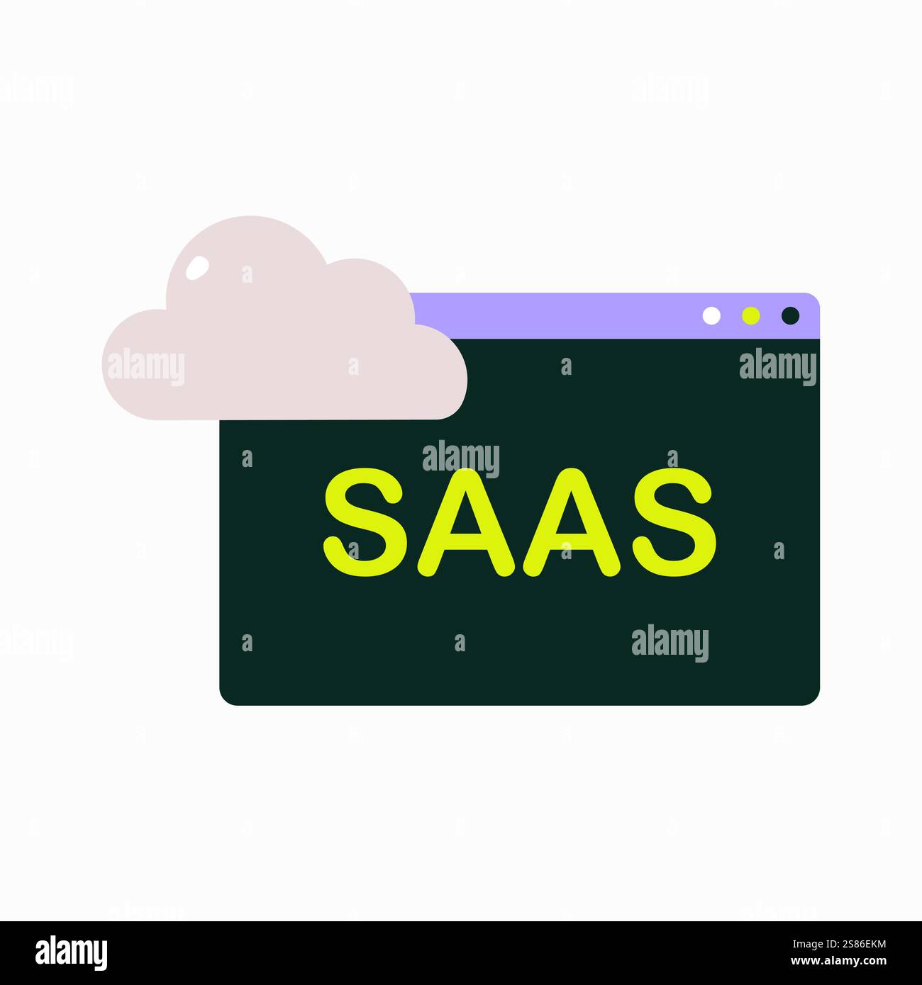 SaaS Platform In Flat Vector Illustration Symbolizing Cloud Technology ...
