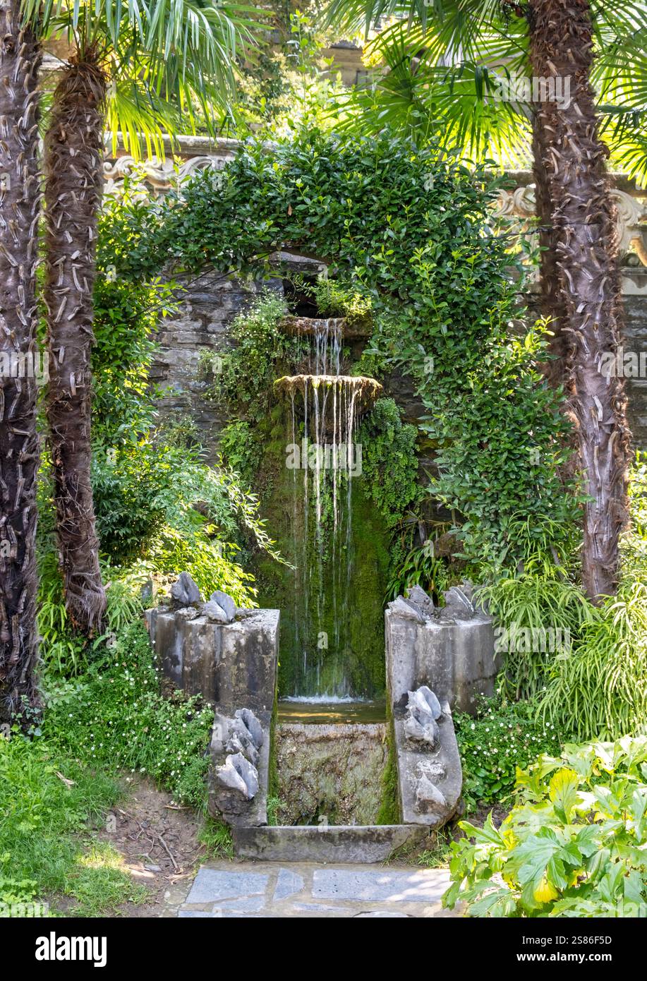 Waterfall, Villa Monastero, Varenna, Lake Como, Lago di Como, Italy ...