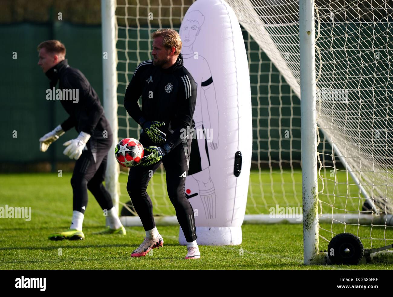 Celtic goalkeeper Kasper Schmeichel during a training session at the ...