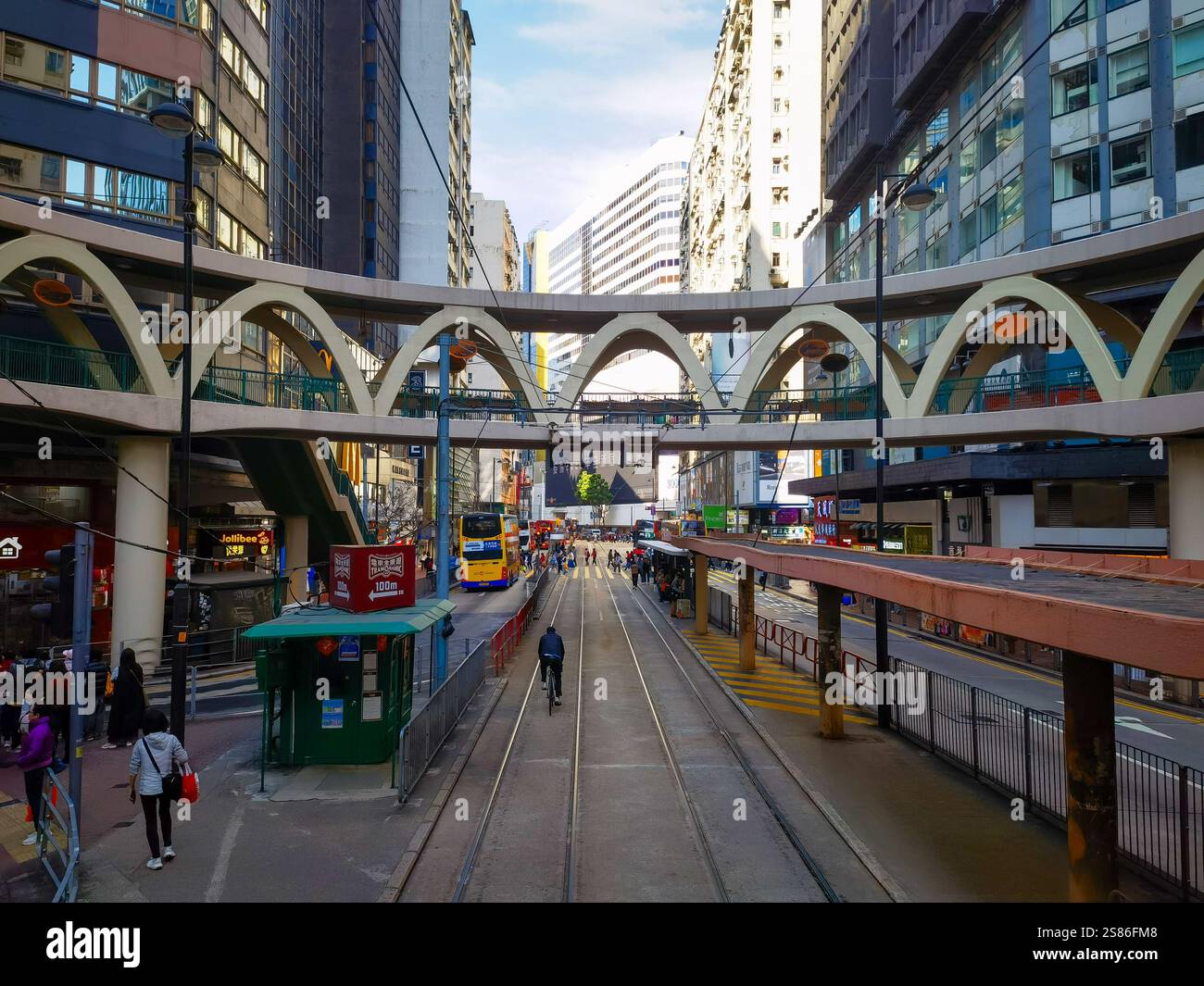HongKong, China - January 21, 2025 : A street-level view of a city ...