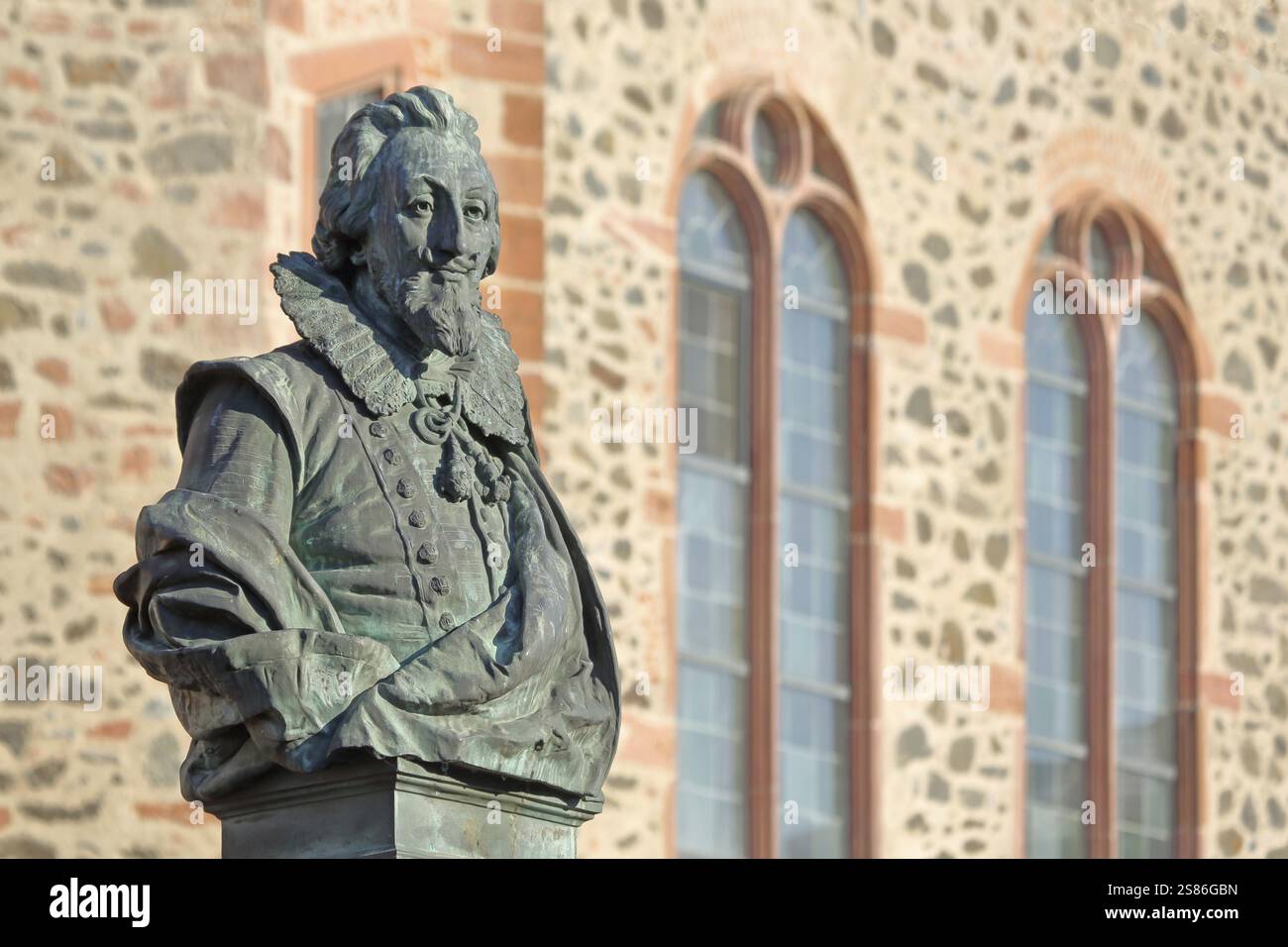 Bust and monument to Philipp Ludwig II of Hanau-Muenzenberg, medieval ...