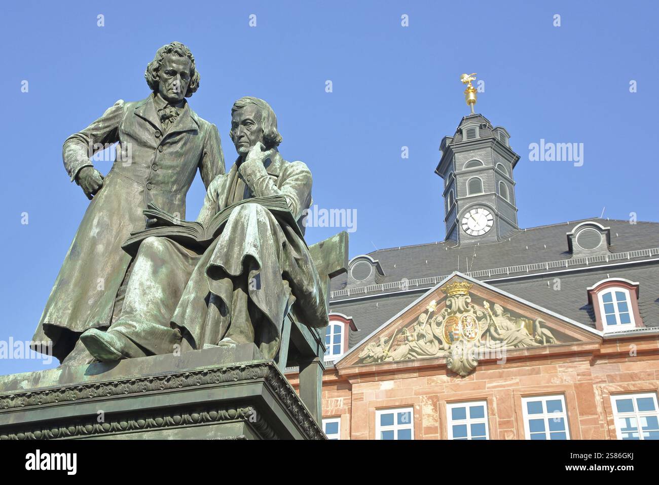 Brothers Grimm national monument, standing Jacob and sitting on the ...