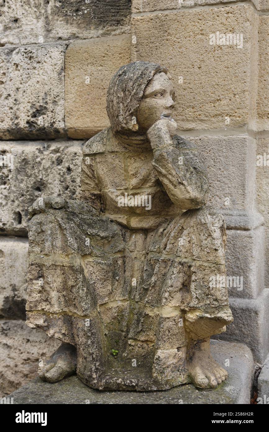 Sculpture in front of the old school building, art in public space ...