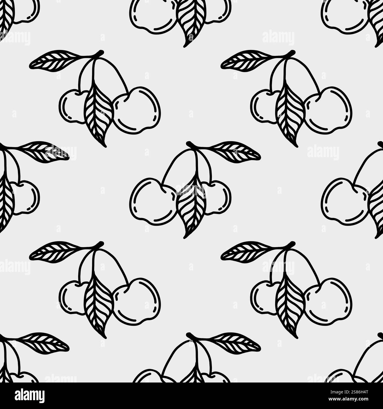 A charming cherry pattern offers a seamless design for diverse textile ...