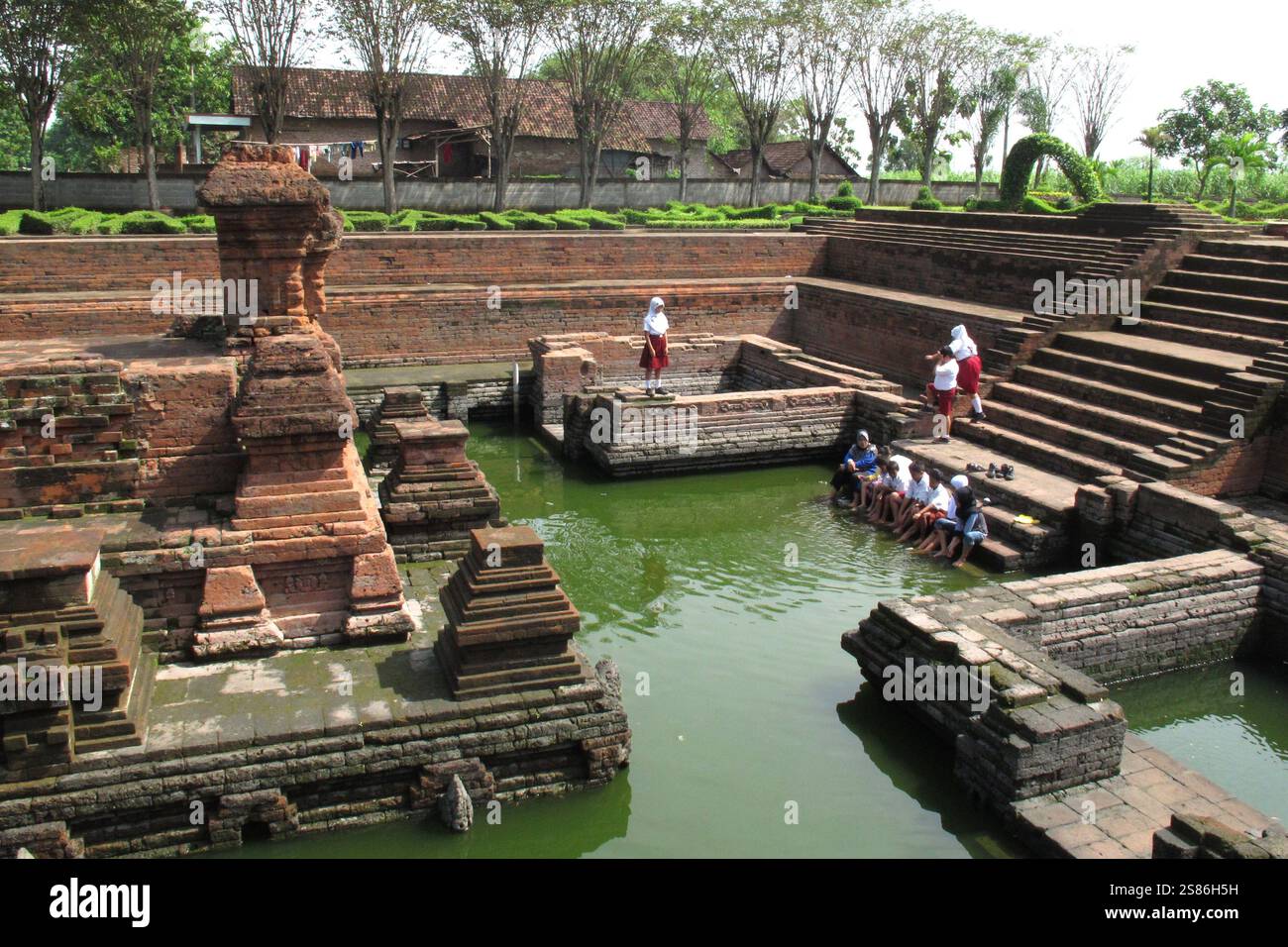 Mojokerto - Indonesia, 6 June 2013 : Bajang Ratu Temple is a relic of ...