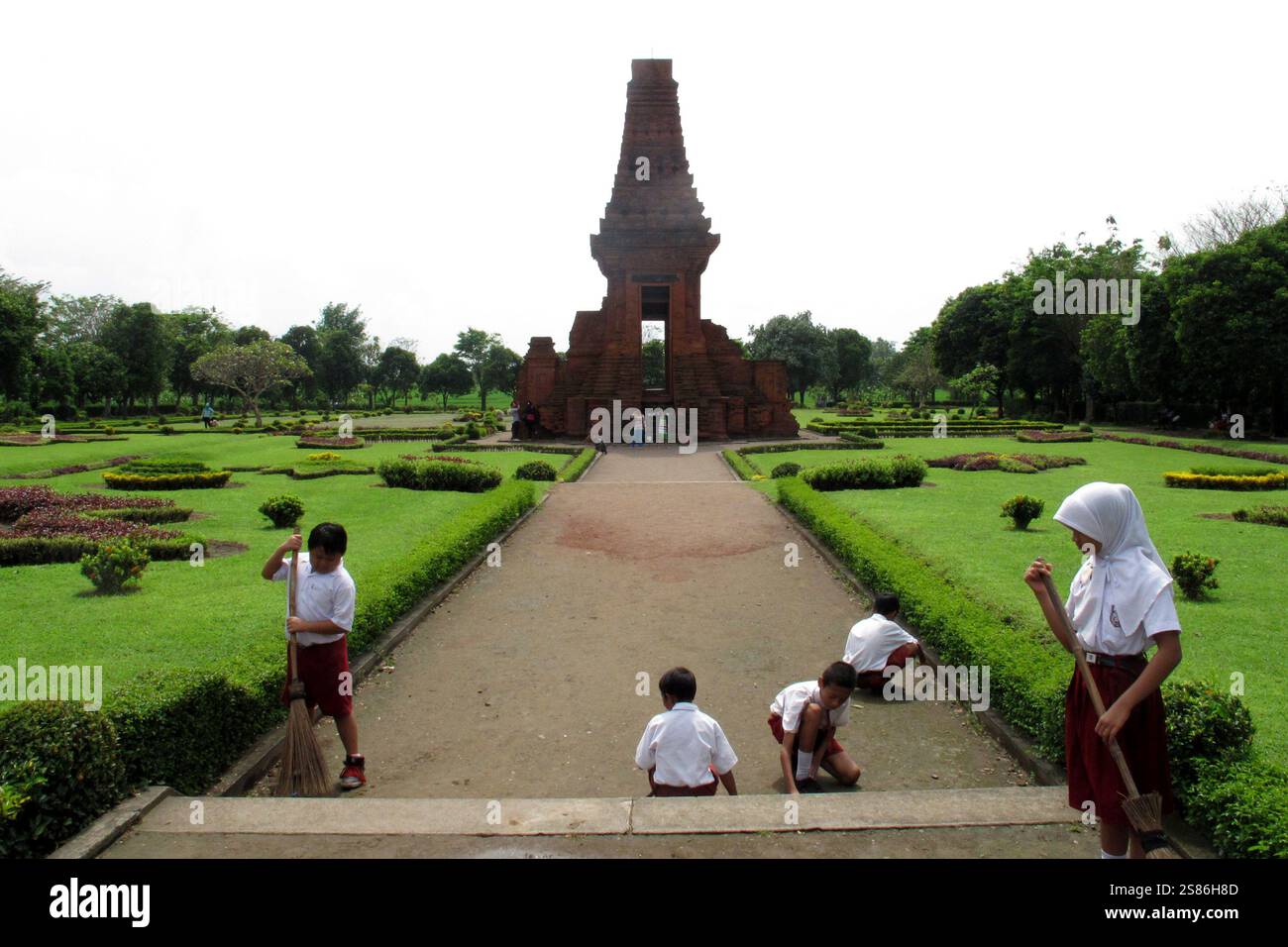 Mojokerto - Indonesia, 6 June 2013 : Bajang Ratu Temple is a relic of ...
