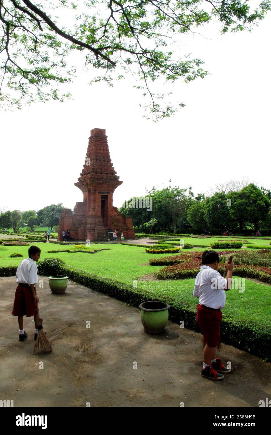 Mojokerto - Indonesia, 6 June 2013 : Bajang Ratu Temple is a relic of ...
