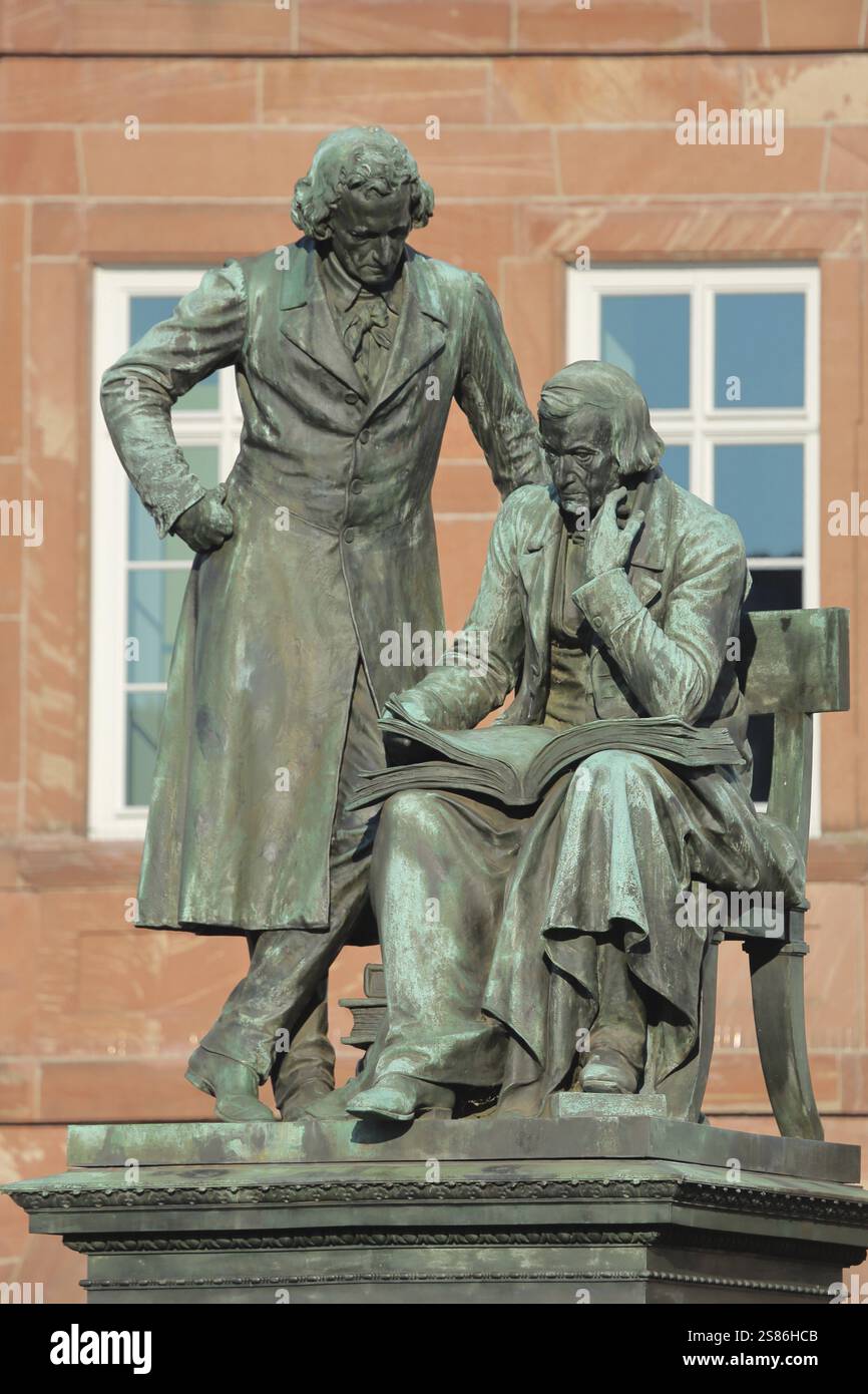 Brothers Grimm national monument, standing Jacob and sitting on the ...