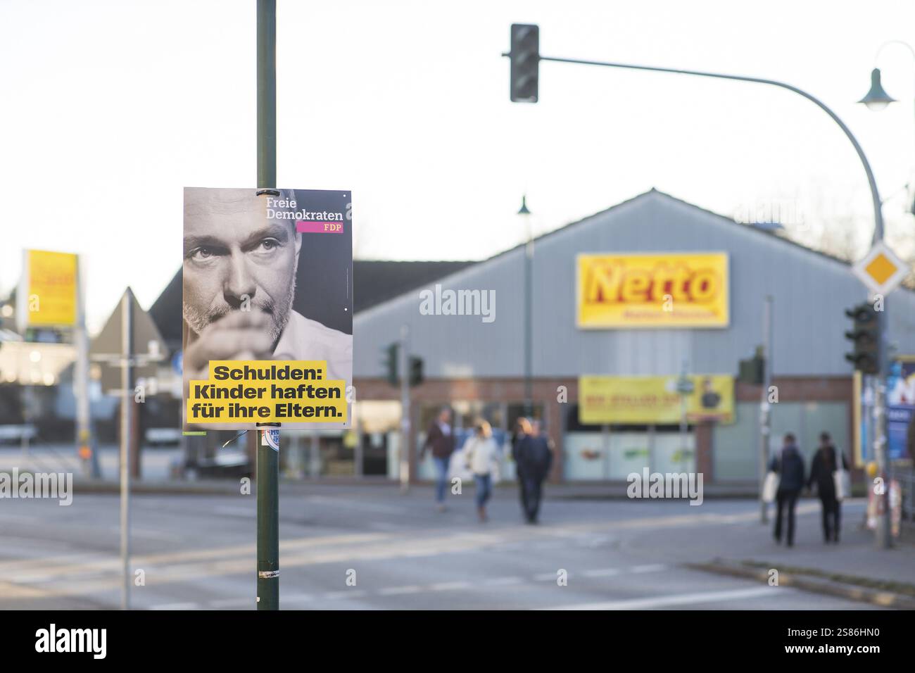 FDP election poster with the text Schulden: Children are liable for ...