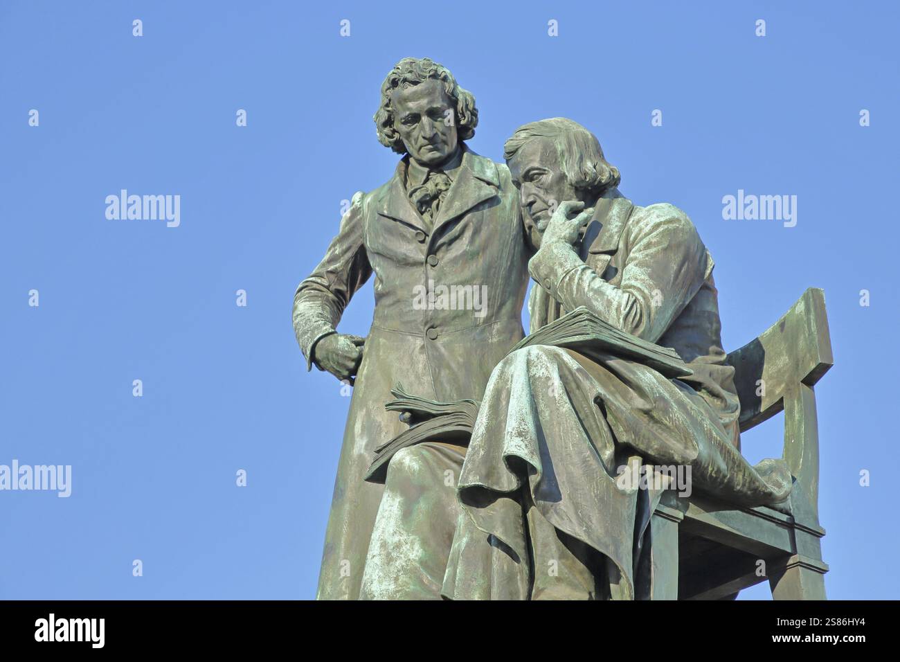 Brothers Grimm national monument, standing Jacob and sitting on the ...